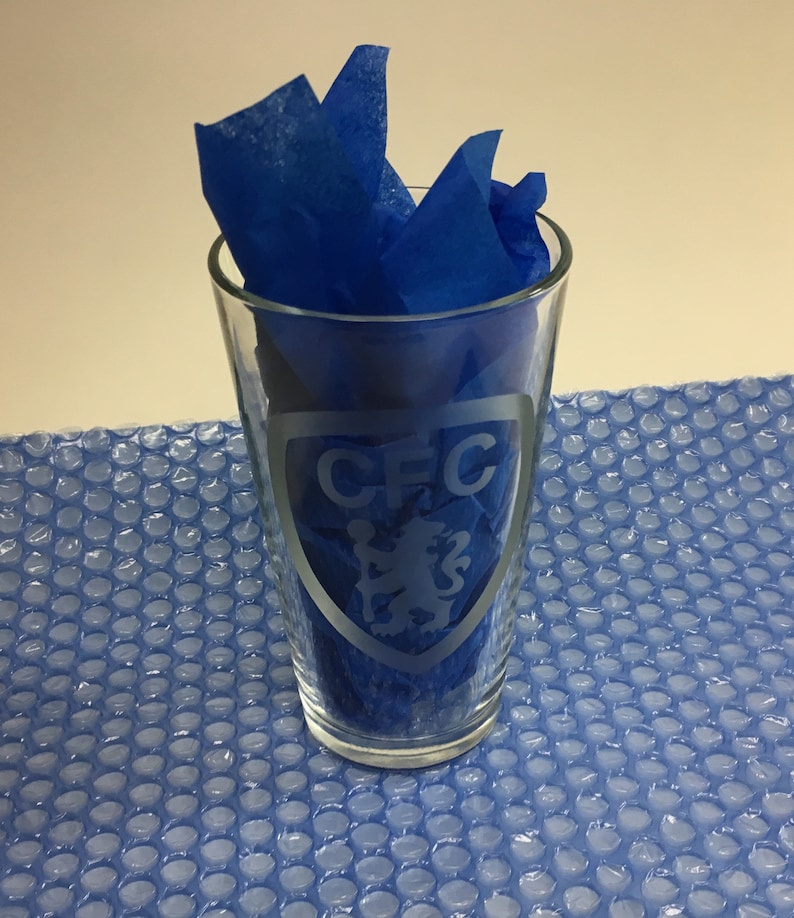 Personalized Chelsea FC Pint Glass With Customized Nameor Message ...