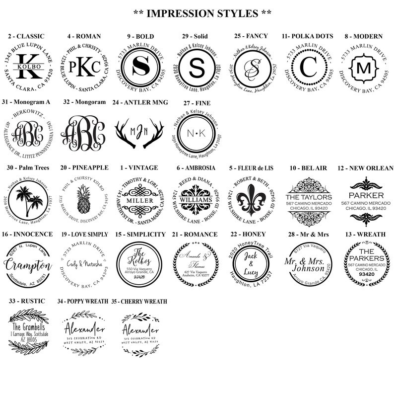 Custom Self Inking Stamp Custom monogram Stamp Address | Etsy