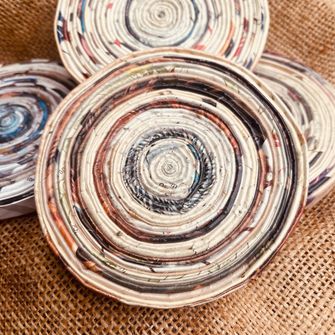 Recycled Magazine Coaster - Etsy