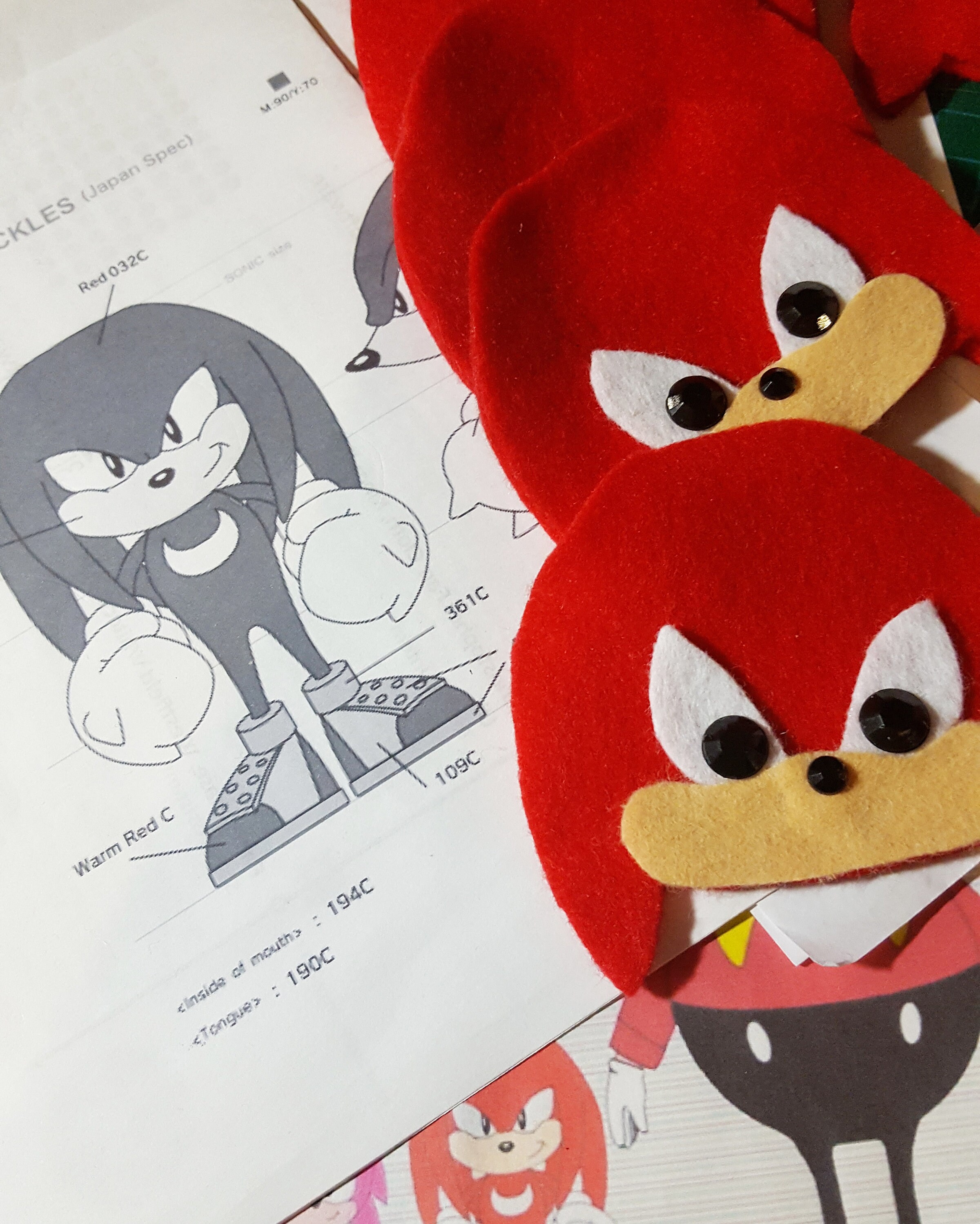 Knuckles Sonic the Hedgehog Felt Hanging Ornament Pin | Etsy