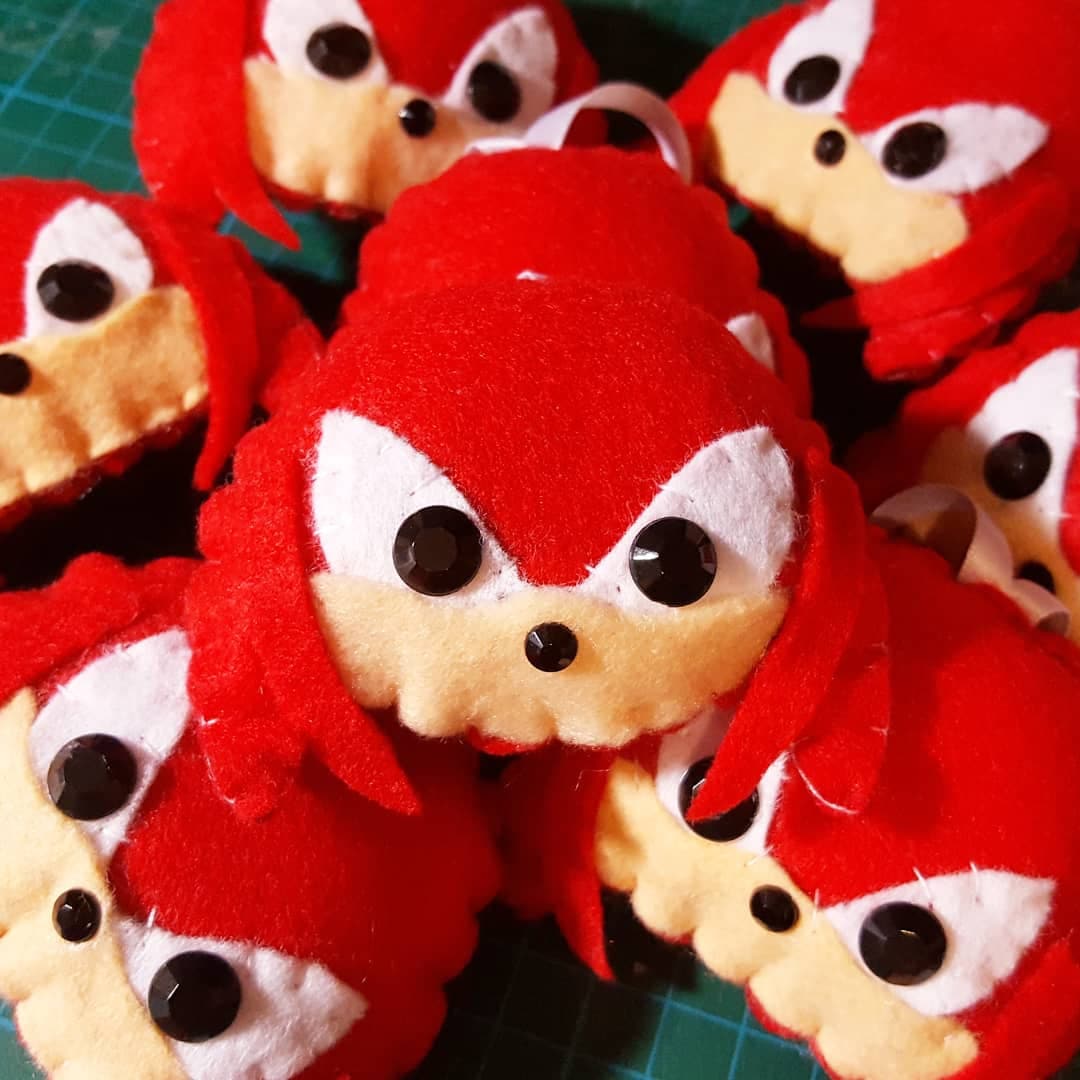 Knuckles Sonic the Hedgehog Felt Hanging Ornament Pin | Etsy