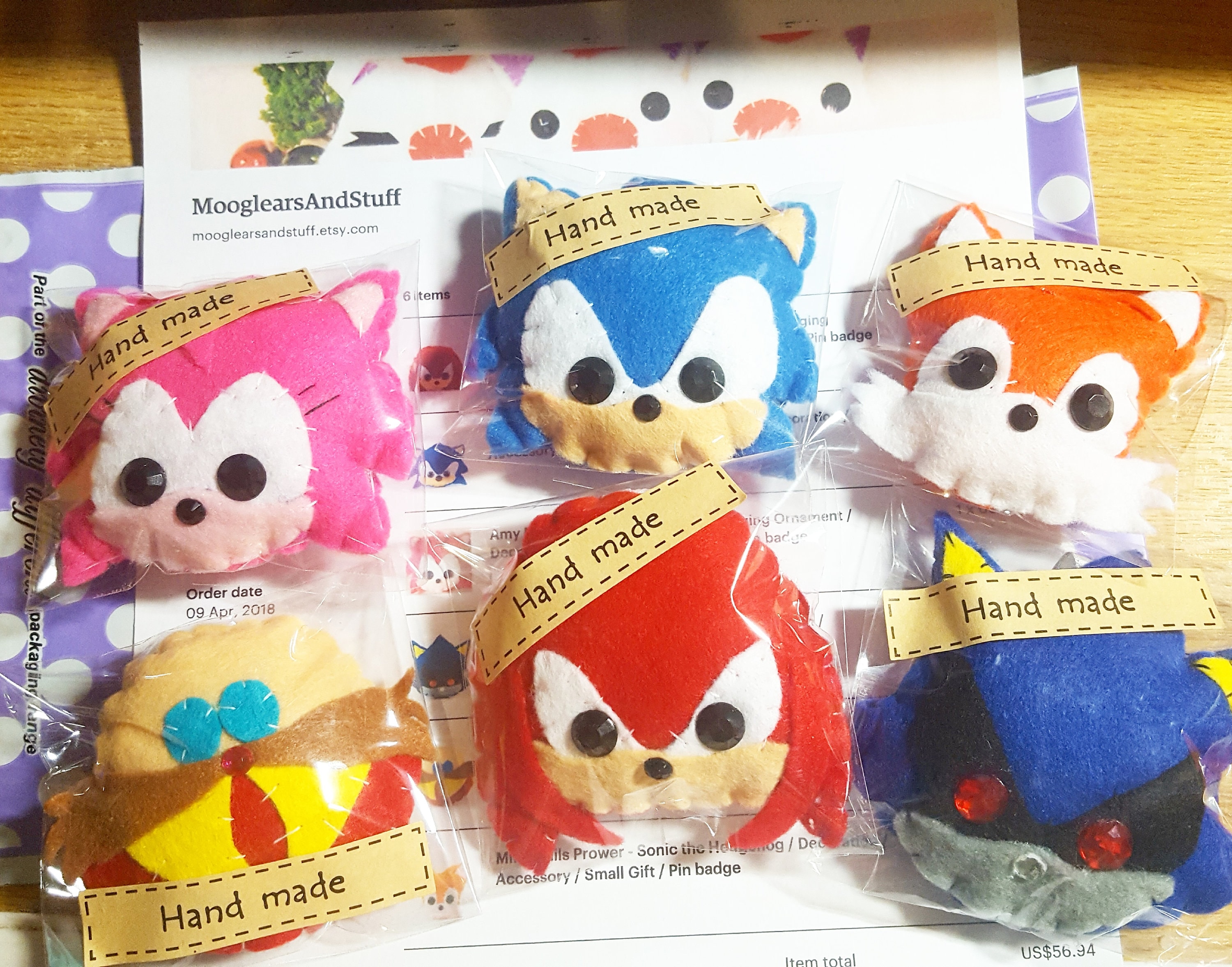 Knuckles Sonic the Hedgehog Felt Hanging Ornament Pin | Etsy