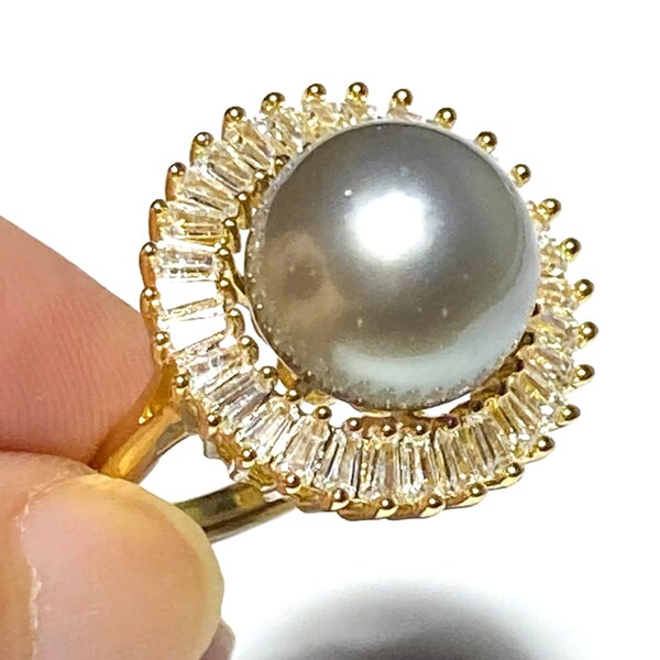 Round Pearl Ring - Etsy