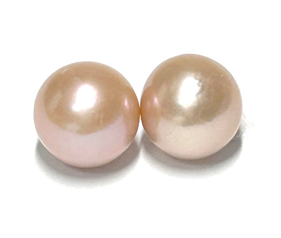 Genuine A Pair Mirror Luster 18 Carats 10.5 11mm Natural Purple Pink ...