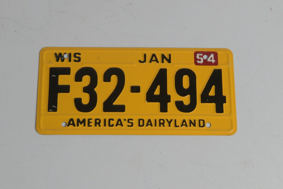 Cereal License Plate Wisconsin 1954 - Etsy