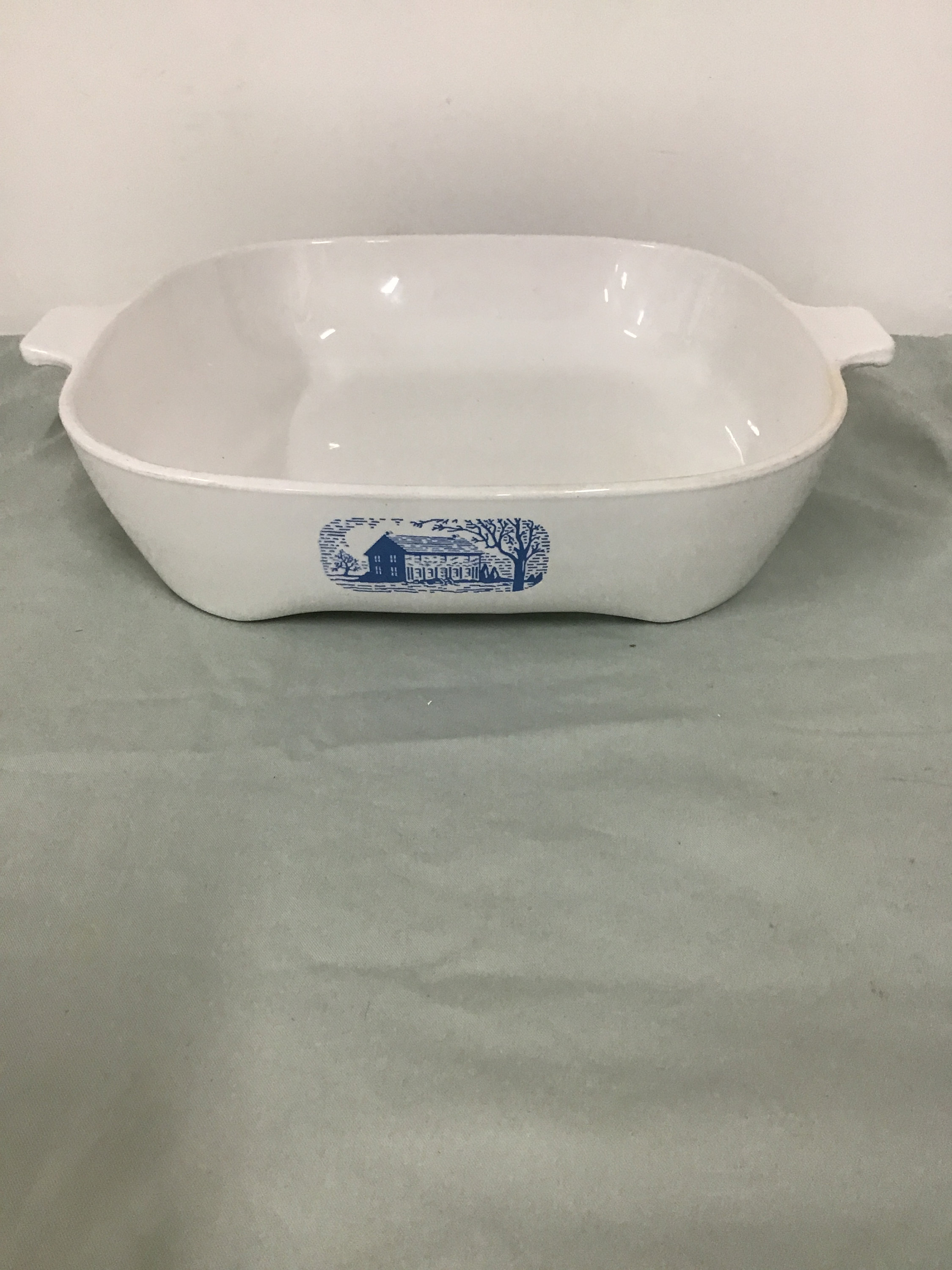 Microwave Browning Skillet 9.75 Inch Dish Corning Ware Blue Colonial ...