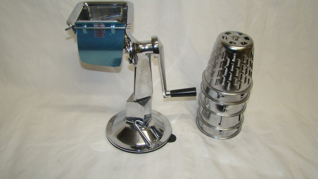 Vintage Healthy Gourmet Kitchen Cutter Manual Food Processor 5 Cones ...
