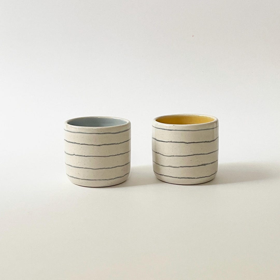 Handmade Ceramic Handleless Espresso Cups Set of 2 - Etsy