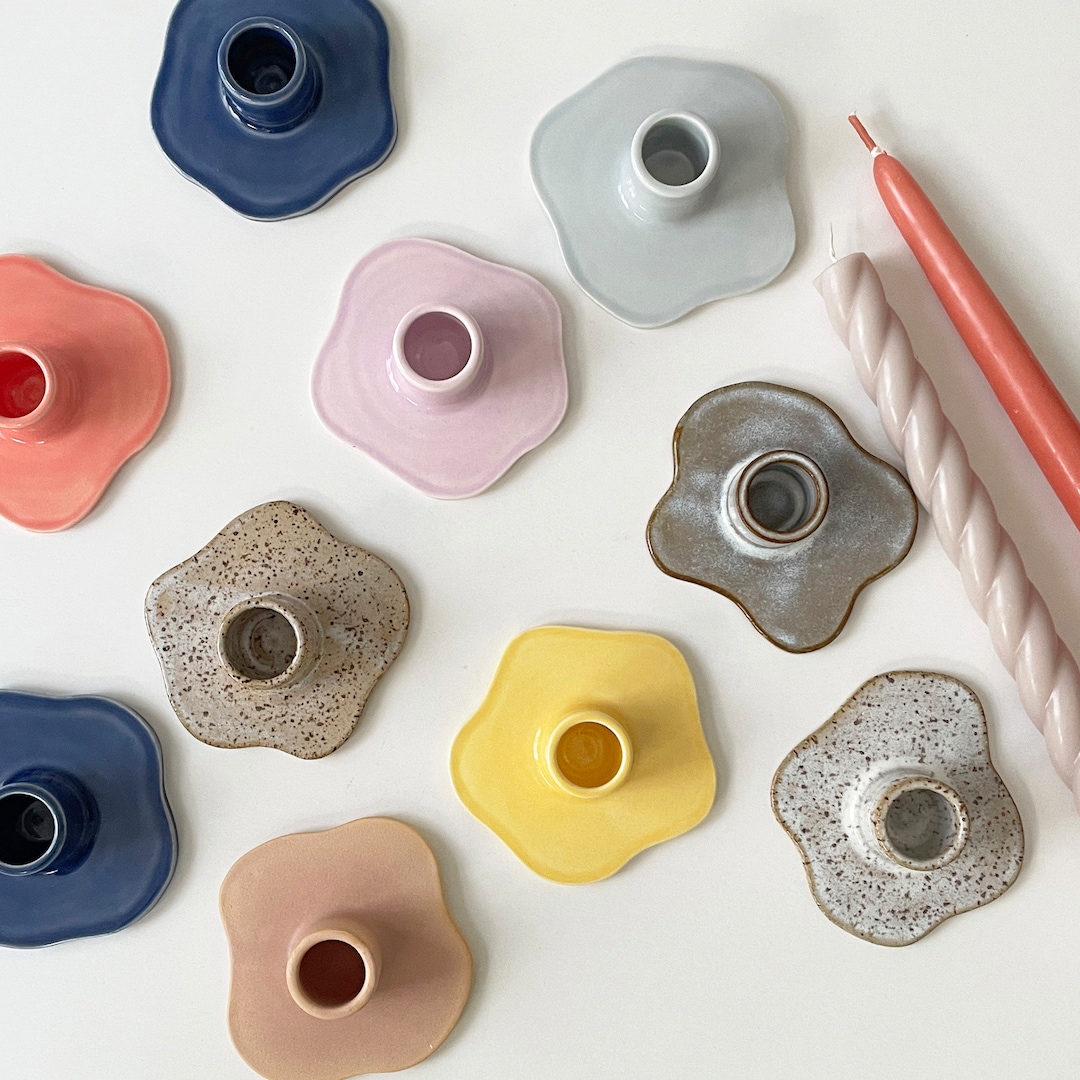 Handmade Ceramic One of a Kind Blob Taper Candle Holder - Etsy