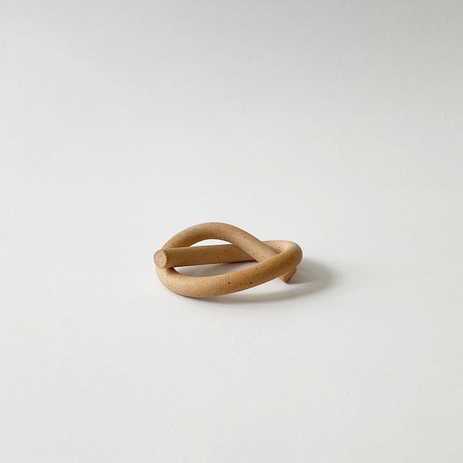 Handmade Stoneware Ceramic Knot, Ceramic Napkin Ring Set of 4 Speckle ...