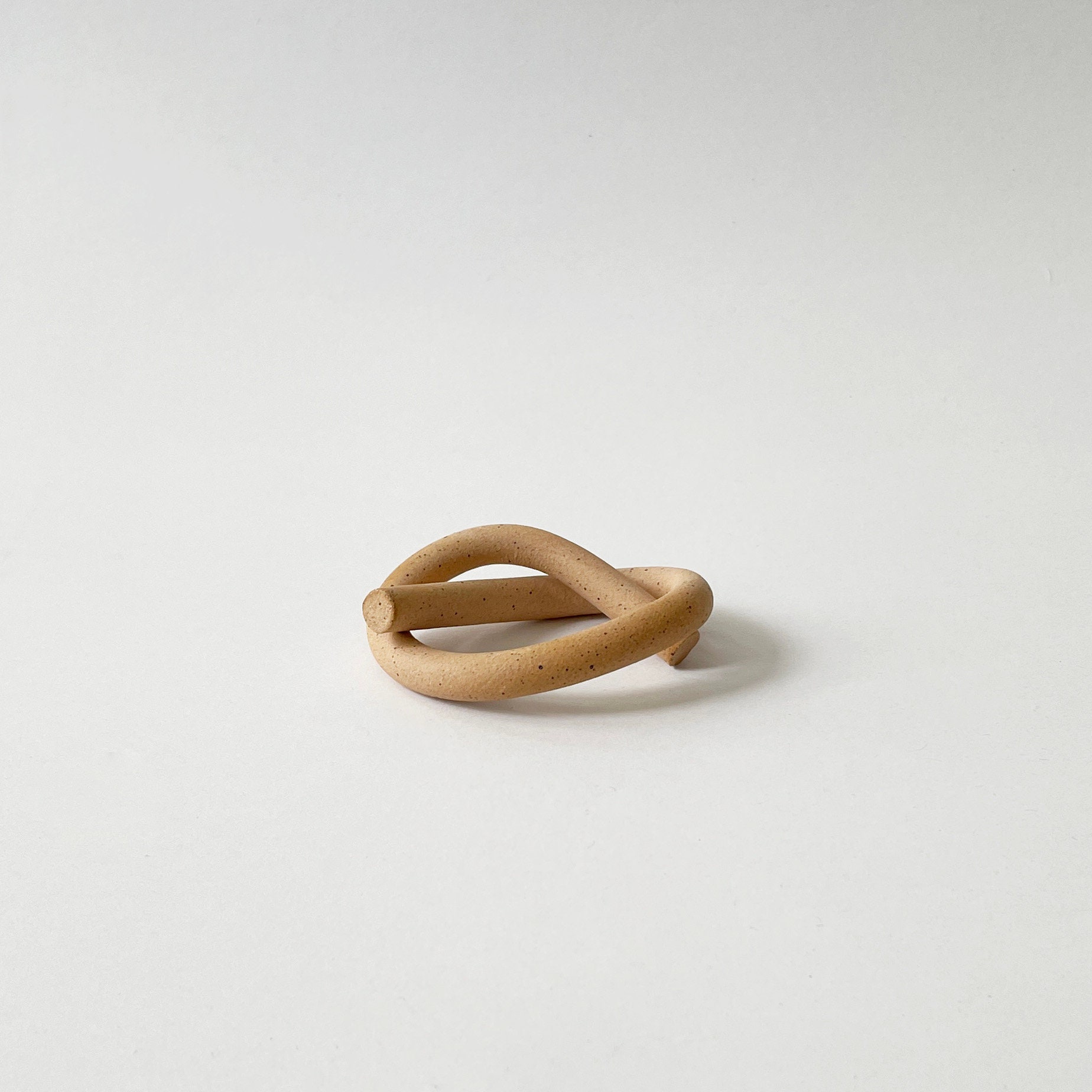 Handmade Stoneware Ceramic Knot, Ceramic Napkin Ring Set of 4 Speckle ...