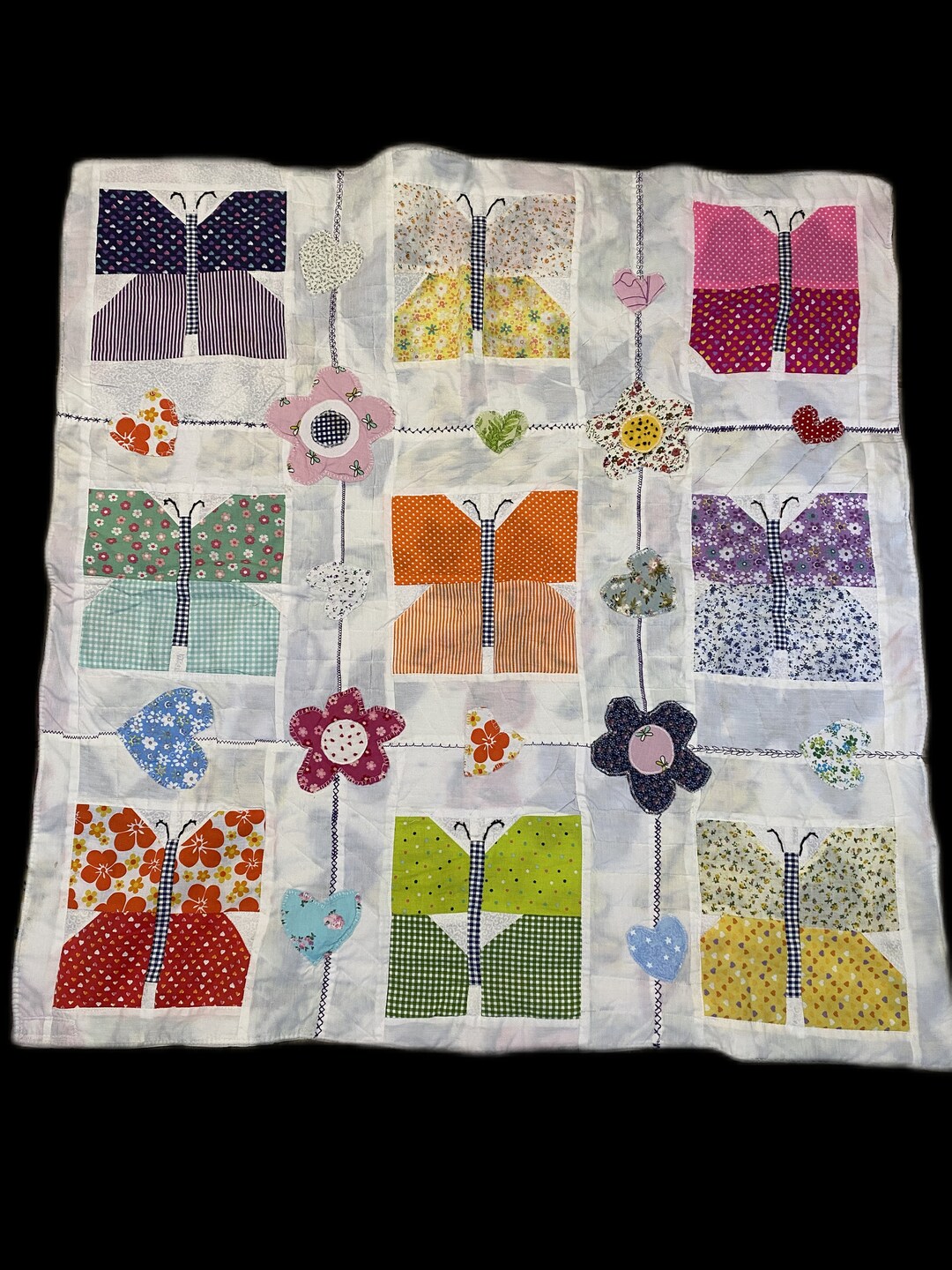 Butterflies Are Free Appliqued Quilt - Etsy
