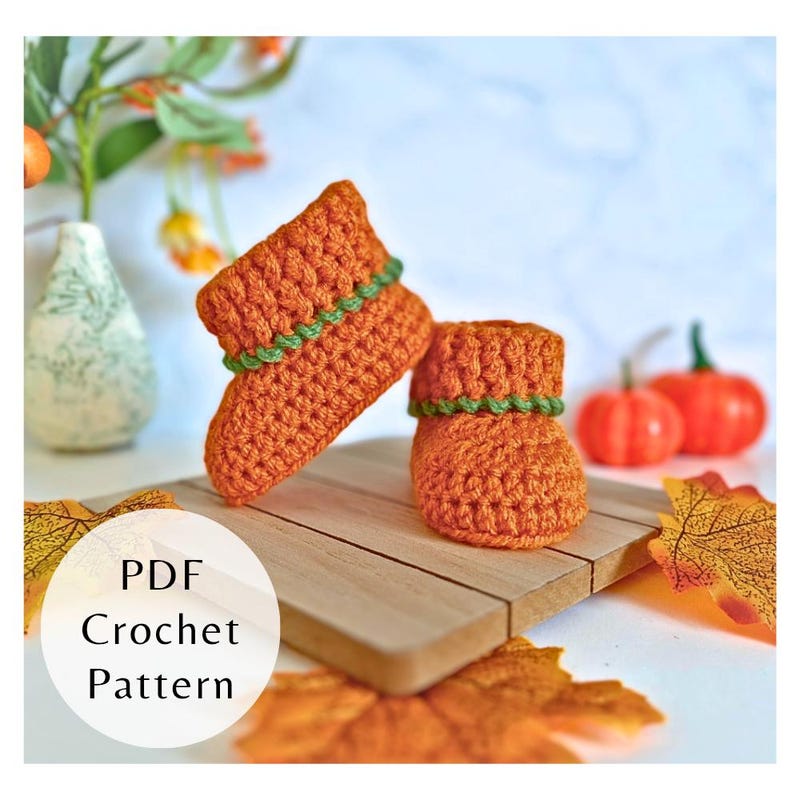 Pumpkin Baby Booties - Etsy