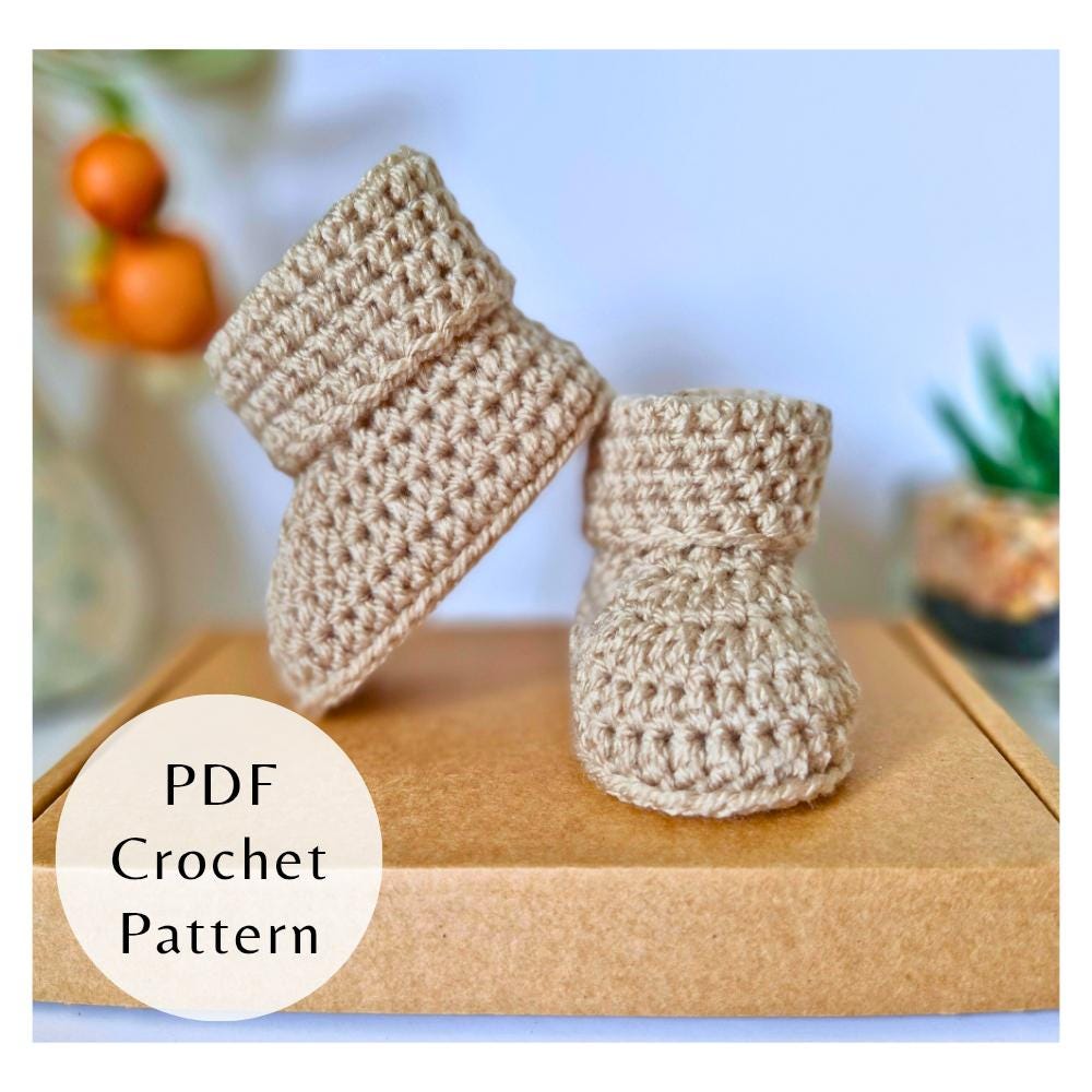 PDF CROCHET PATTERN Baby Booties, Pattern for Booties, Double Knit Yarn ...