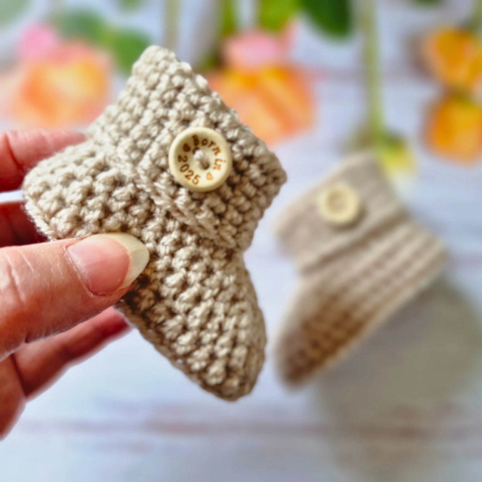 Born in 2026 Baby Booties, Crochet Newborn Shoes, Handmade Infant ...