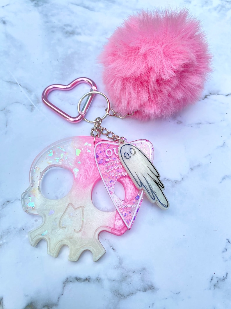 Pastel Keychain Bundle, Pastel Goth Keychains, Skull Keychain, Poof ...