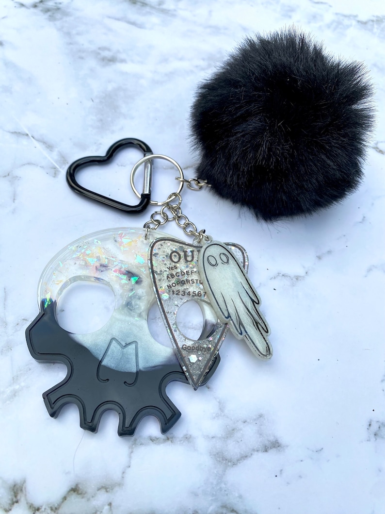 Pastel Keychain Bundle, Pastel Goth Keychains, Skull Keychain, Poof ...