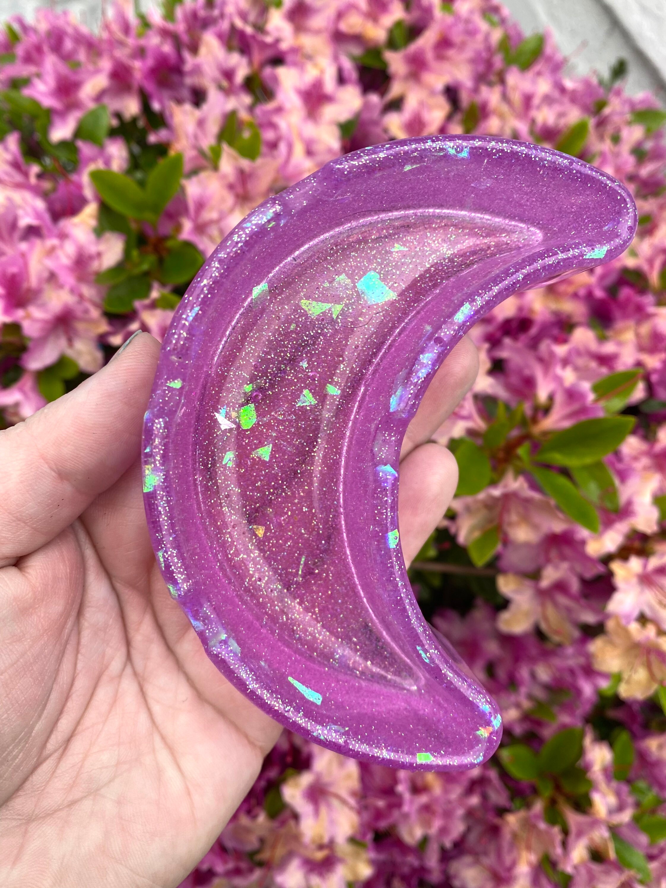 Crescent Moon Ashtray Sparkly Moon Trinket Tray Glitter - Etsy