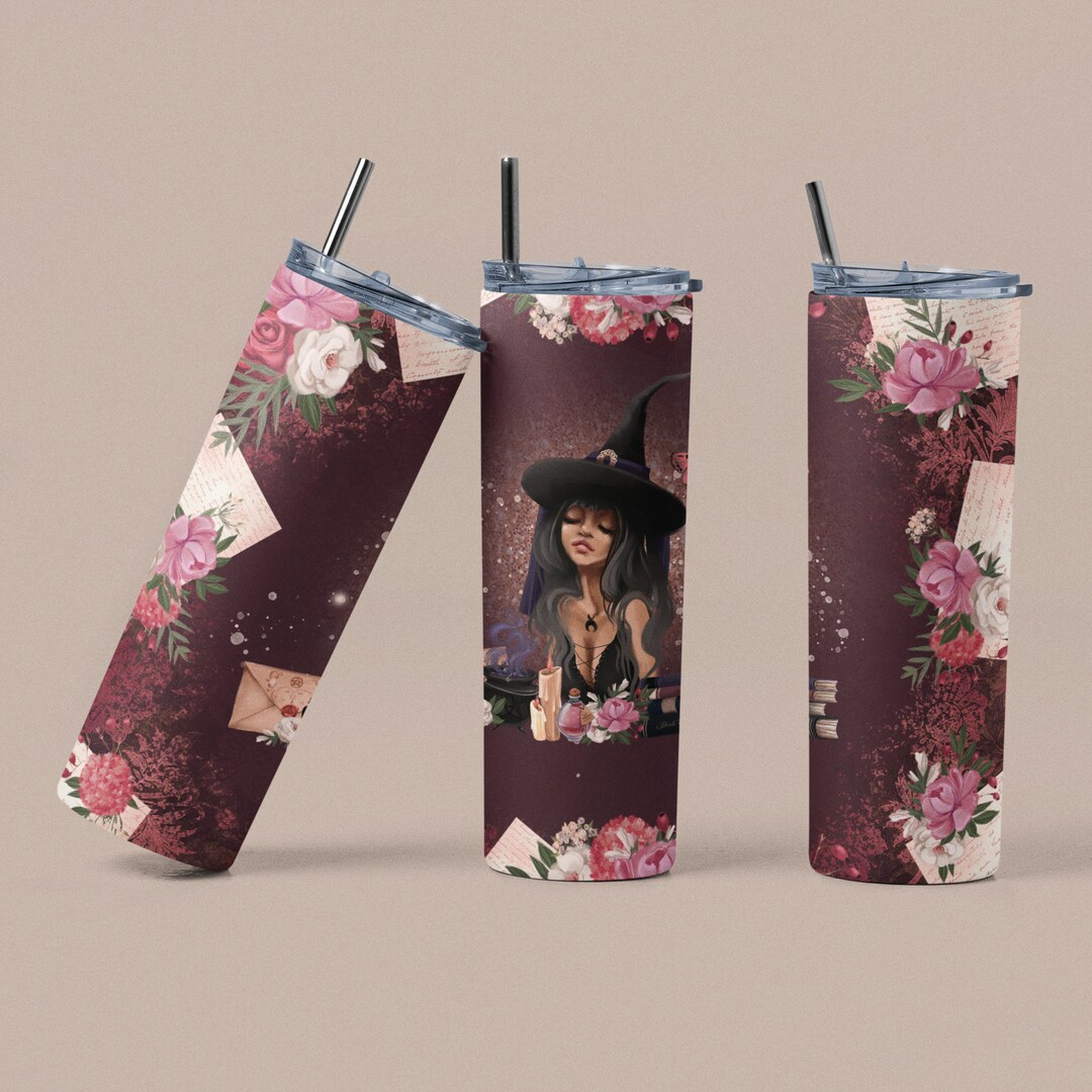 Witch Tumbler Wrap, Love Potion, Flowers, 20 Oz Straight and Tapered ...