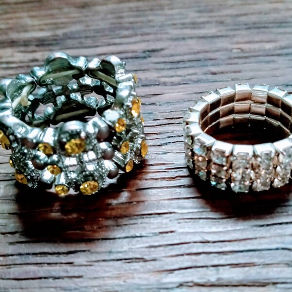 Rhinestone Stretch Ring - Etsy