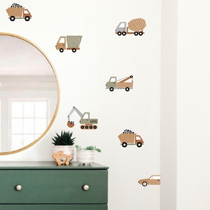 Boho Neutral Colored Vehicle Wall Decals, Construction Wall Decals, Car ...