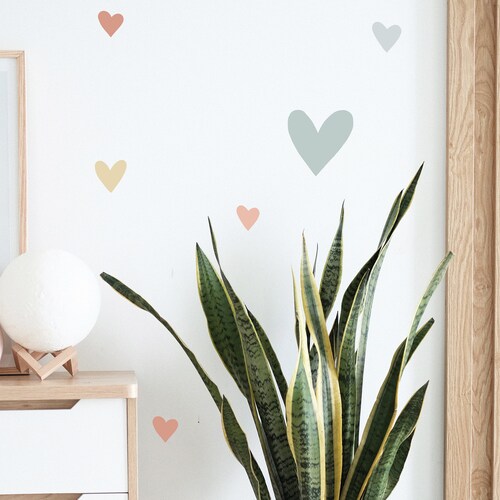Muted Multi-color Heart Decals Heart Wall Decals Heart - Etsy