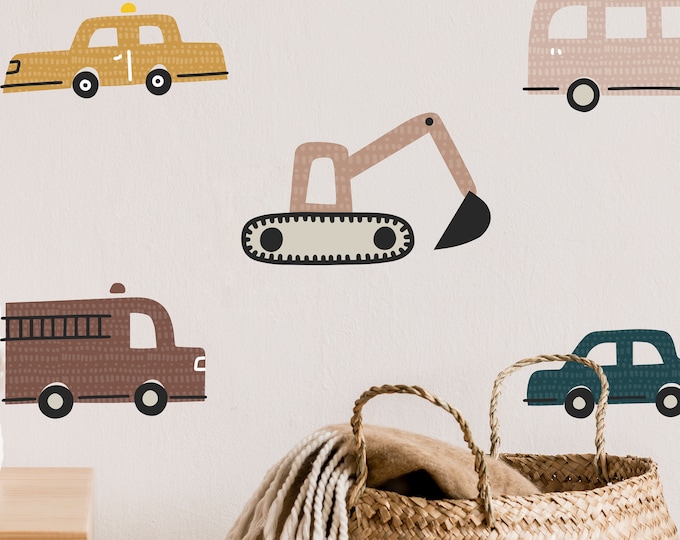 Construction Set Wall Decals, Vehicle Wall Decals, Car Wall Decals, Construction Transportation ...