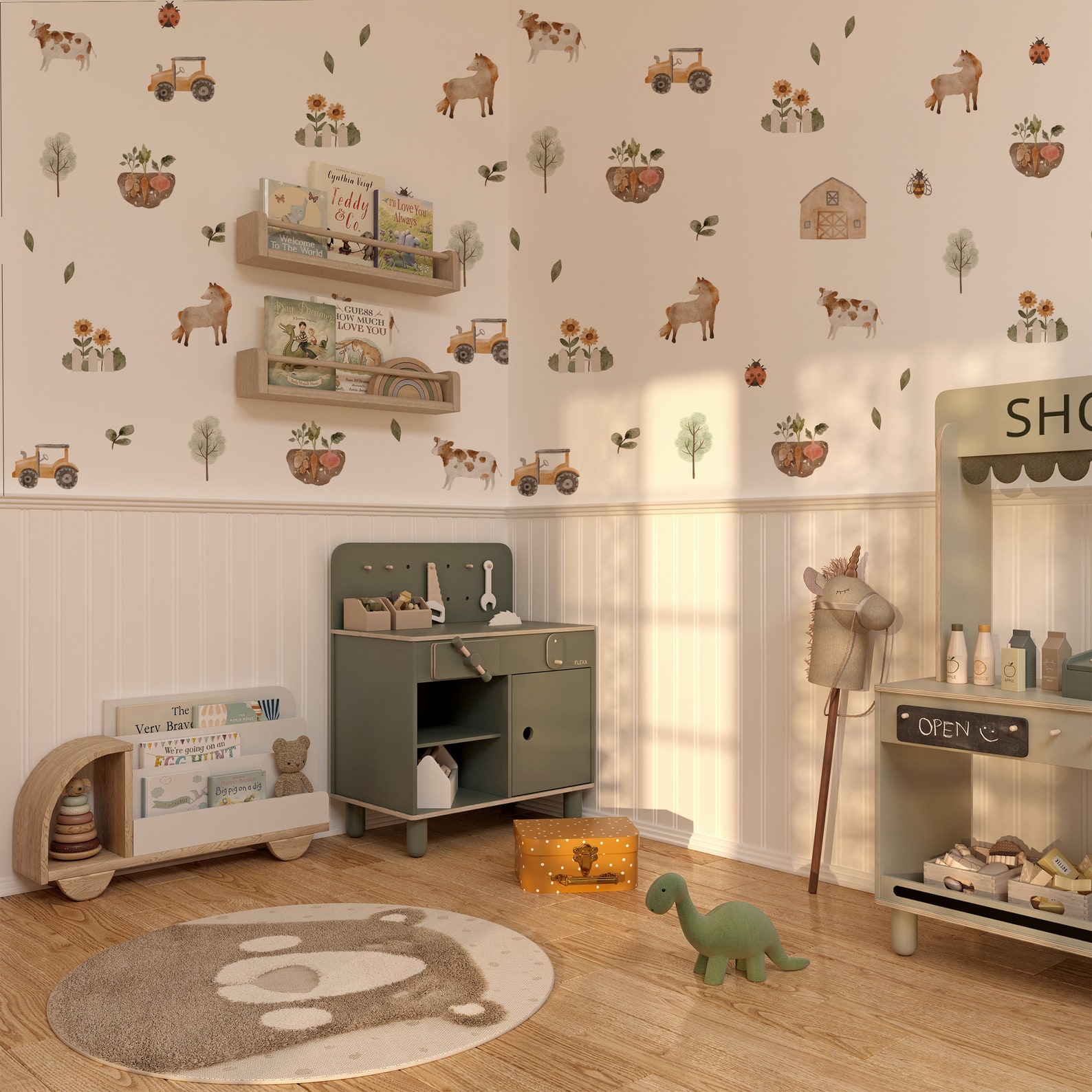 Farmers Grow Nursery Wall Decals, Tractor Decals, Farming Wall Stickers ...