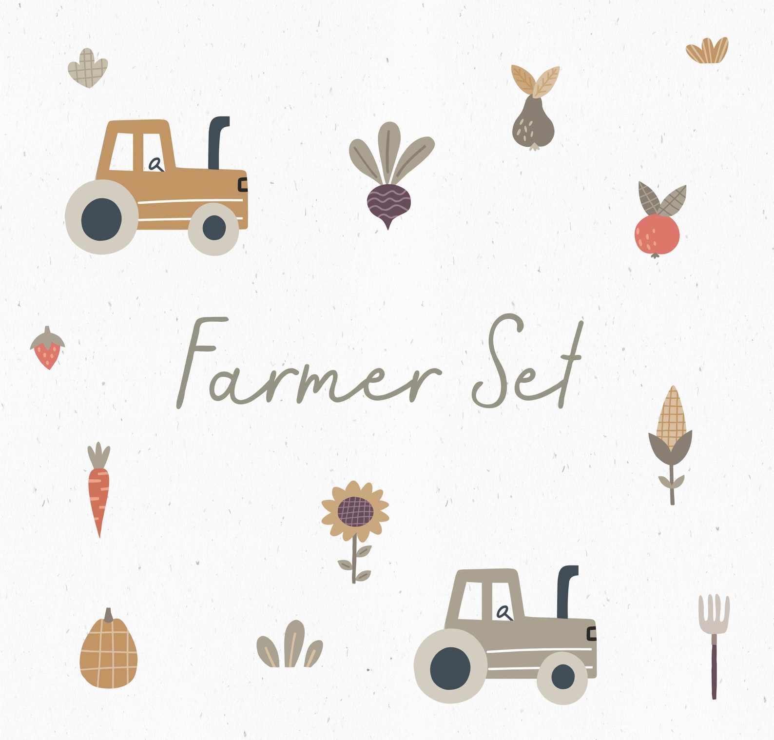 Little Farmer Wall Decal Set, Farm Wall Decals, Construction Decals ...