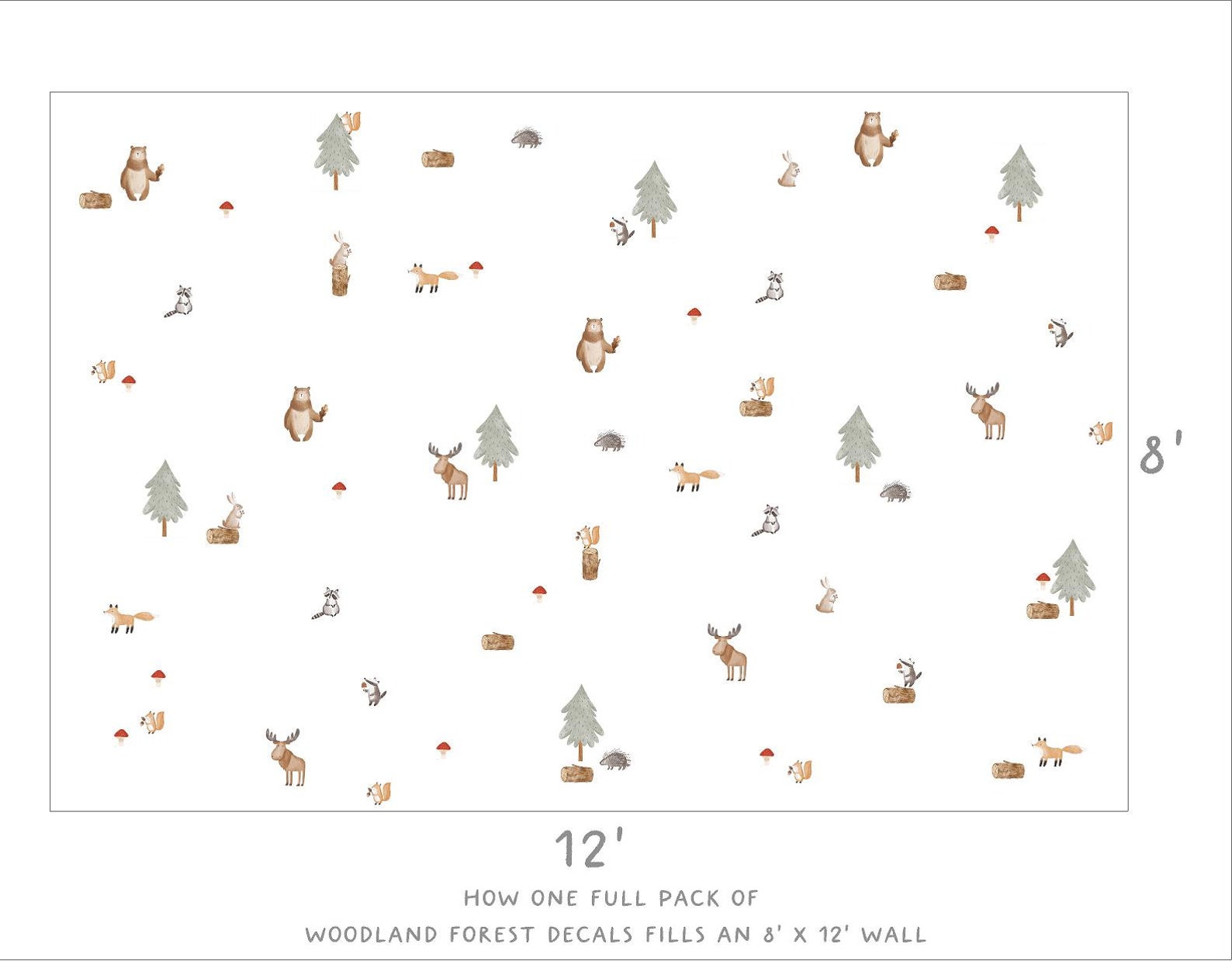 Woodland Forest Animal Wall Decals, Forest Animal Wall Stickers ...