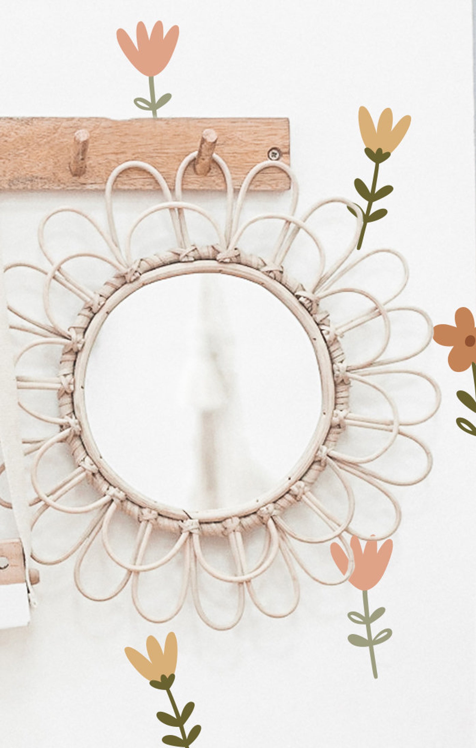 Wildflower Fabric Wall Decals Boho Floral Decals for Girls | Etsy