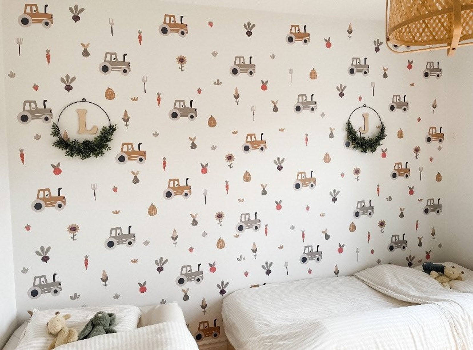 Little Farmer Wall Decal Set, Farm Wall Decals, Construction Decals ...