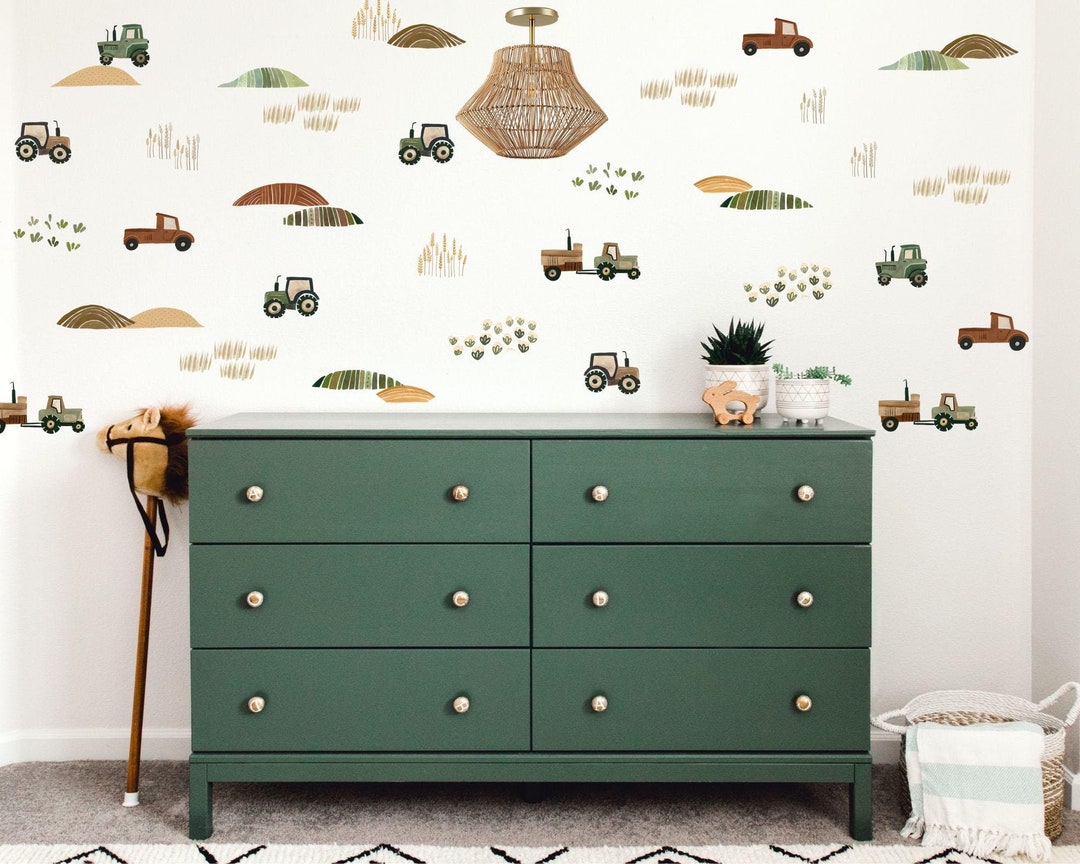 Farm Tractor Wall Decals, Farmland Wall Stickers, Tractor Decals, Deere ...