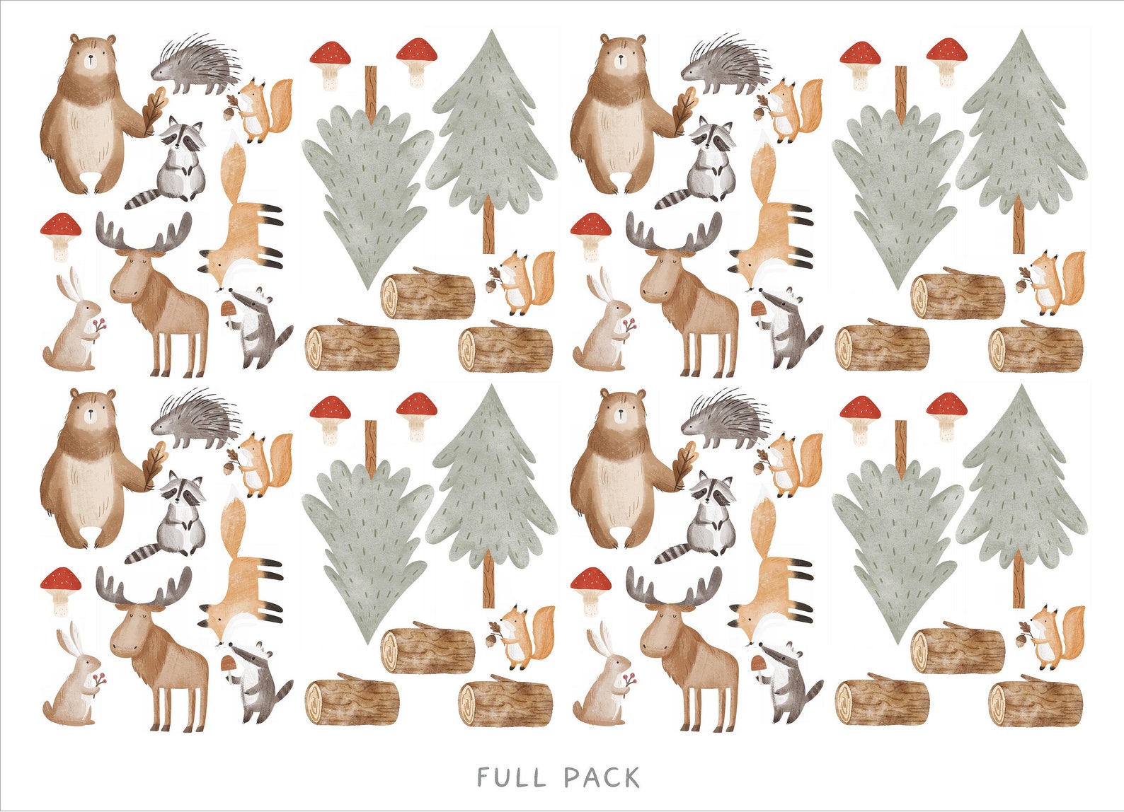 Woodland Forest Animal Wall Decals, Forest Animal Wall Stickers ...