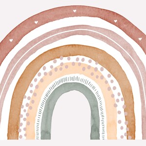 Brown Rainbow Wall Decal, Brown Watercolor Rainbow Wall Sticker ...