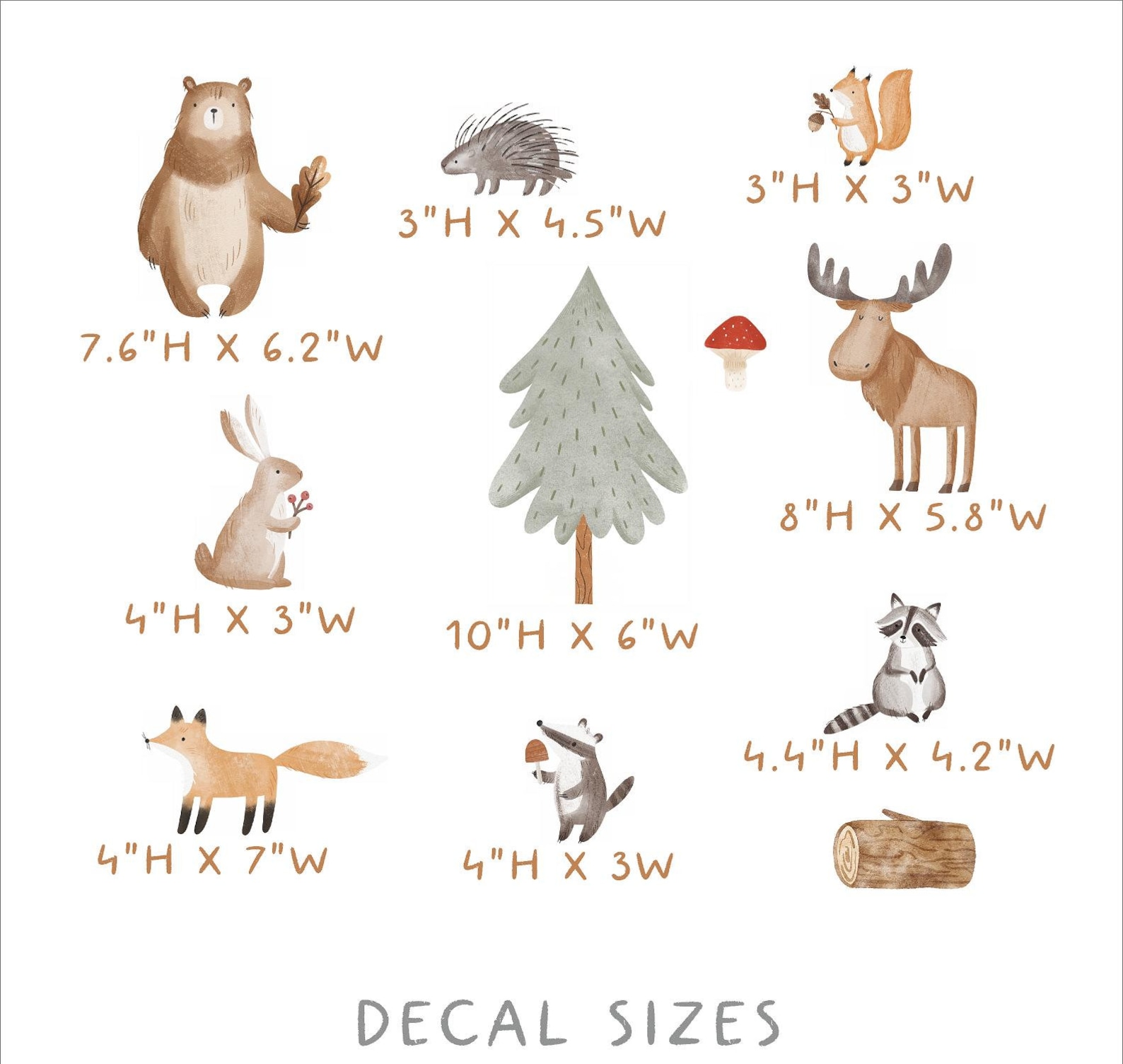 Woodland Forest Animal Wall Decals, Forest Animal Wall Stickers ...