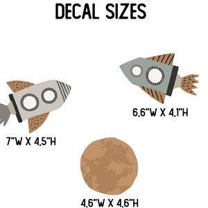 Space Ship Wall Decals, Space Stickers, Solar System Decals, Rocket ...