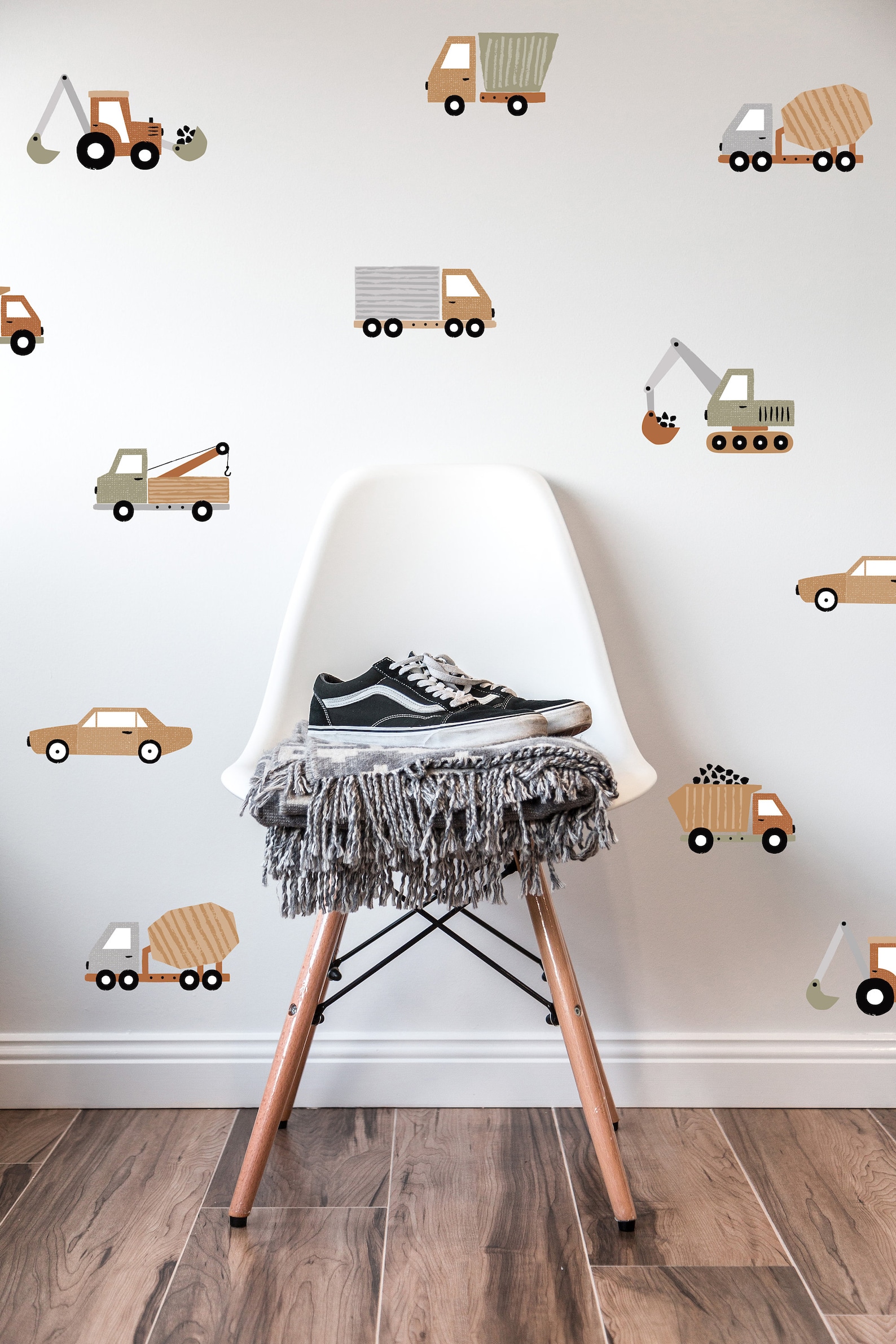 Boho Neutral Colored Vehicle Wall Decals, Construction Wall Decals, Car ...