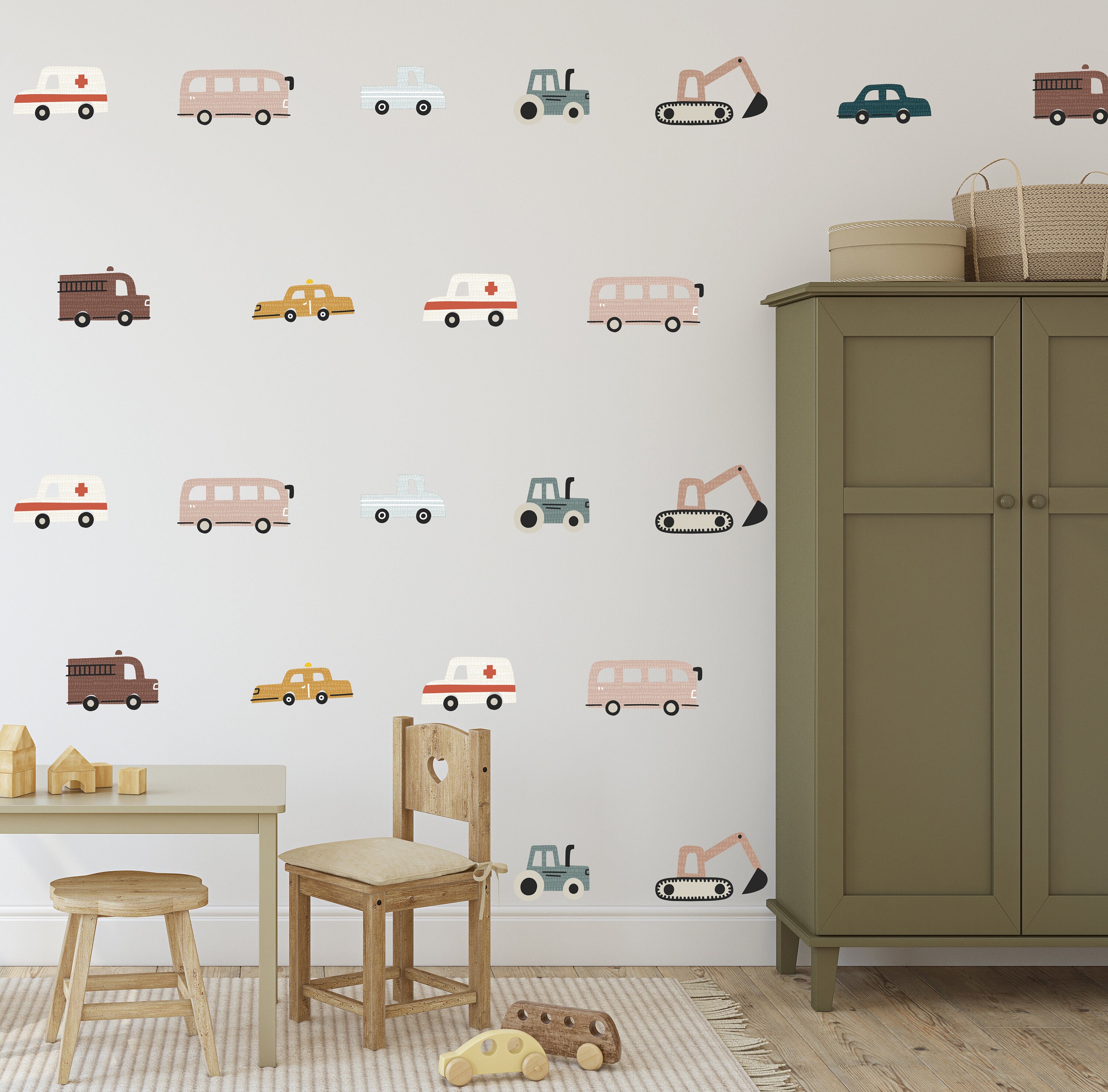 Construction Set Wall Decals Vehicle Wall Decals Car Wall | Etsy