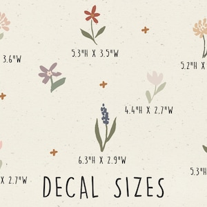 Folk Wildflower Wall Decals, Boho Floral Decals for Girls Nursery ...