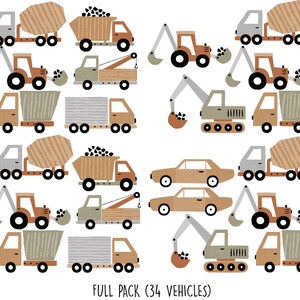 Boho Neutral Colored Vehicle Wall Decals, Construction Wall Decals, Car ...