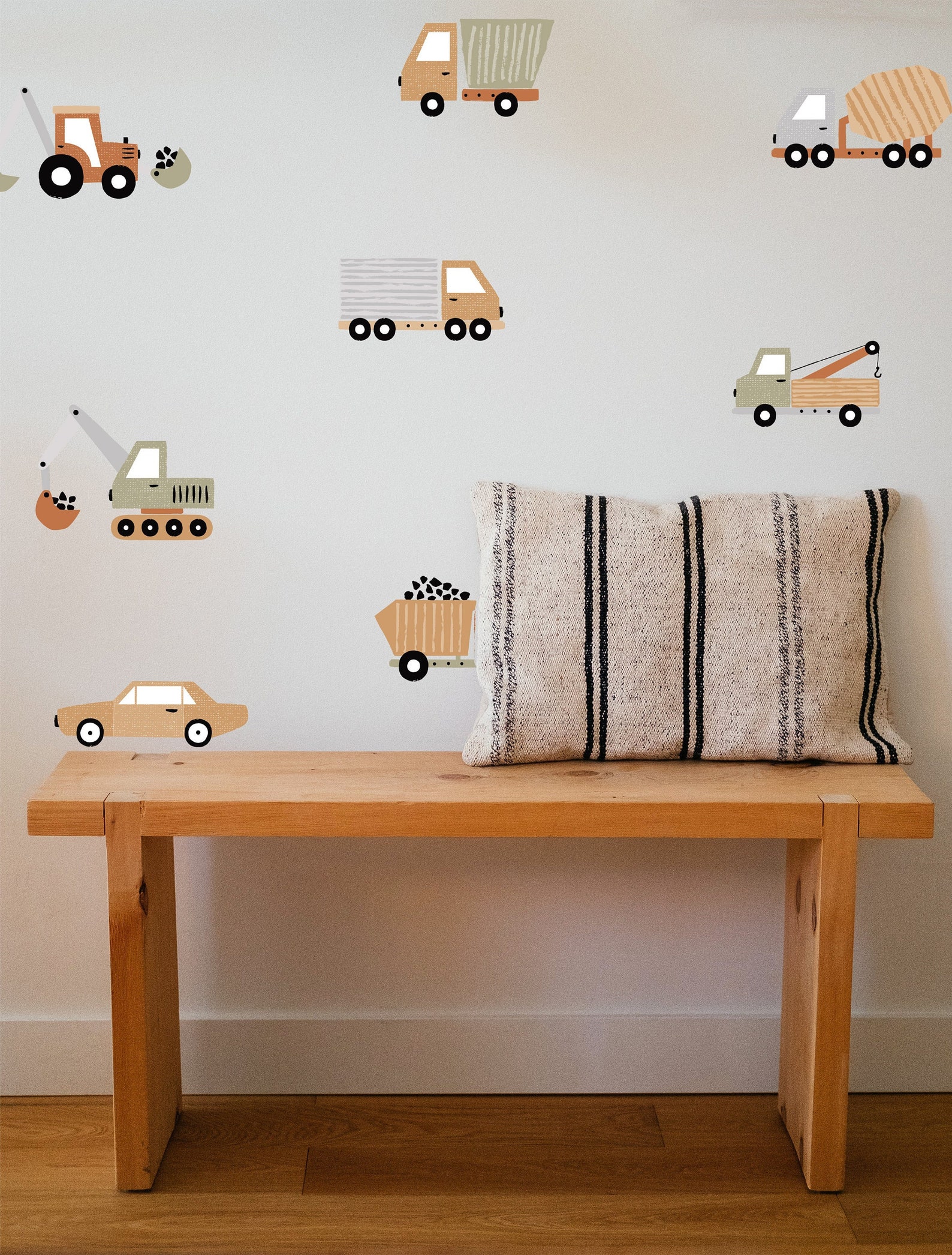 Boho Neutral Colored Vehicle Wall Decals, Construction Wall Decals, Car ...