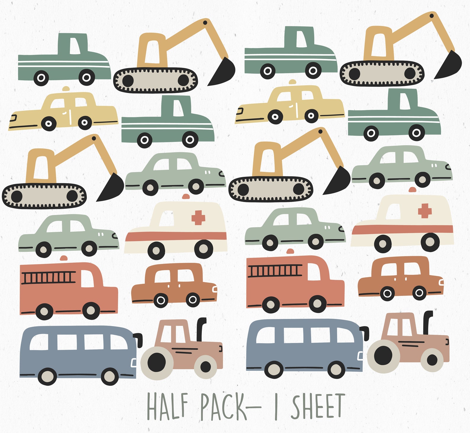 Pastel Vehicle Wall Decals Construction Wall Decals Car Wall - Etsy