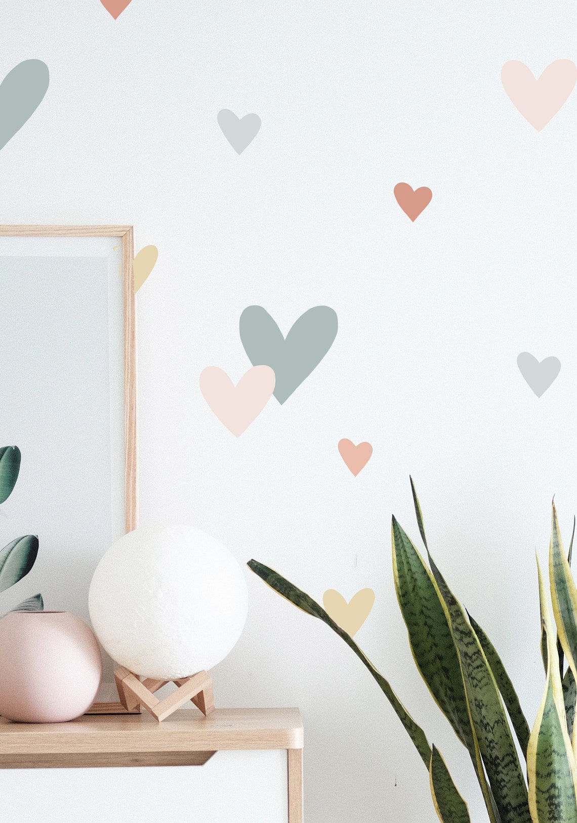 Muted Multi-color Heart Decals- Heart Wall Decals, Heart Decals ...