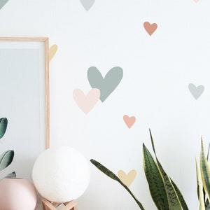 Muted Multi-color Heart Decals- Heart Wall Decals, Heart Decals ...