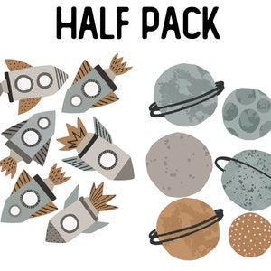 Space Ship Wall Decals, Space Stickers, Solar System Decals, Rocket ...