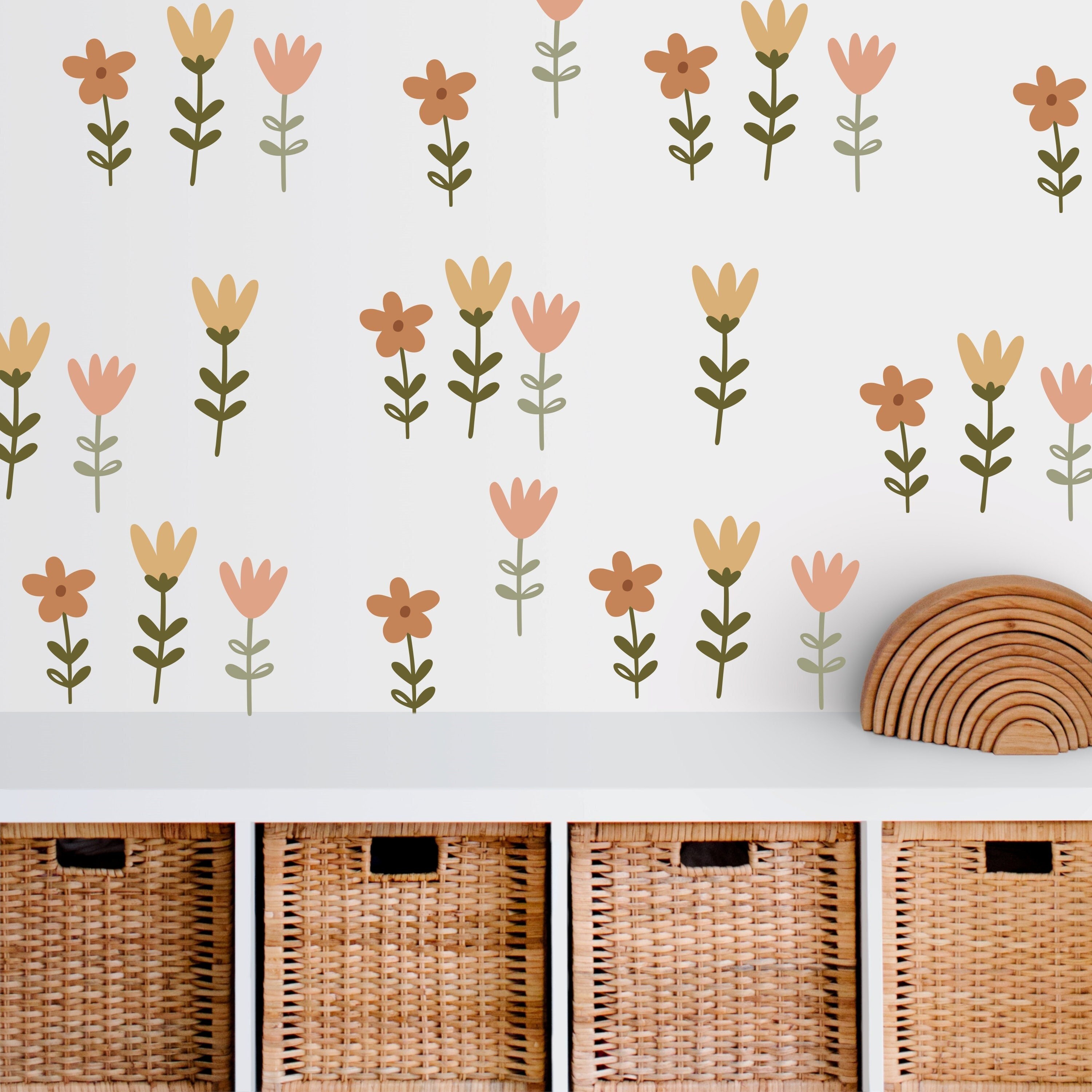 Wildflower Fabric Wall Decals Boho Floral Decals for Girls | Etsy