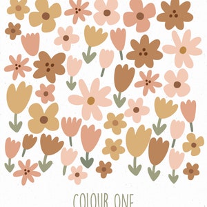 Wildflower Meadow Fabric Wall Decals, Boho Floral Decals for Girls ...