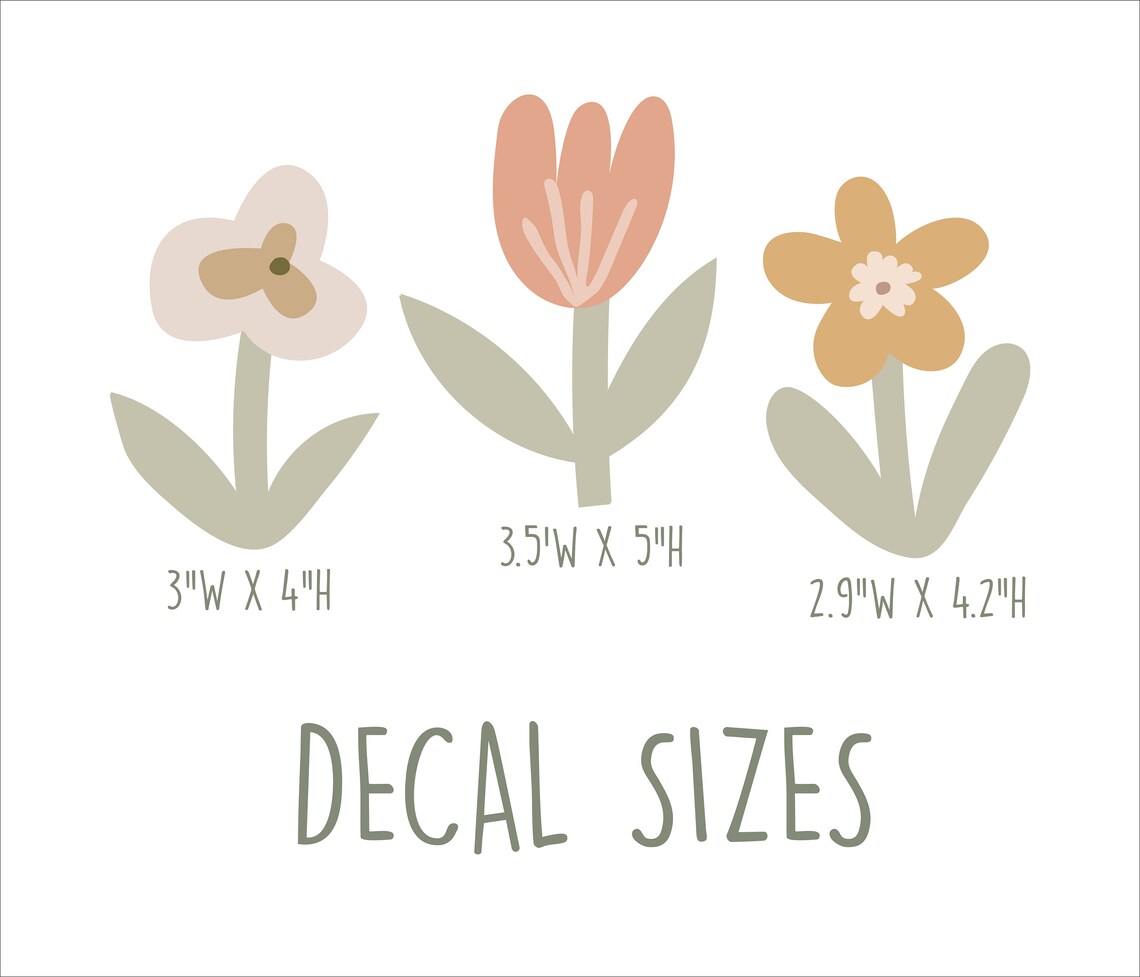 Flower Fabric Wall Decals Boho Flower Decals for Girls | Etsy