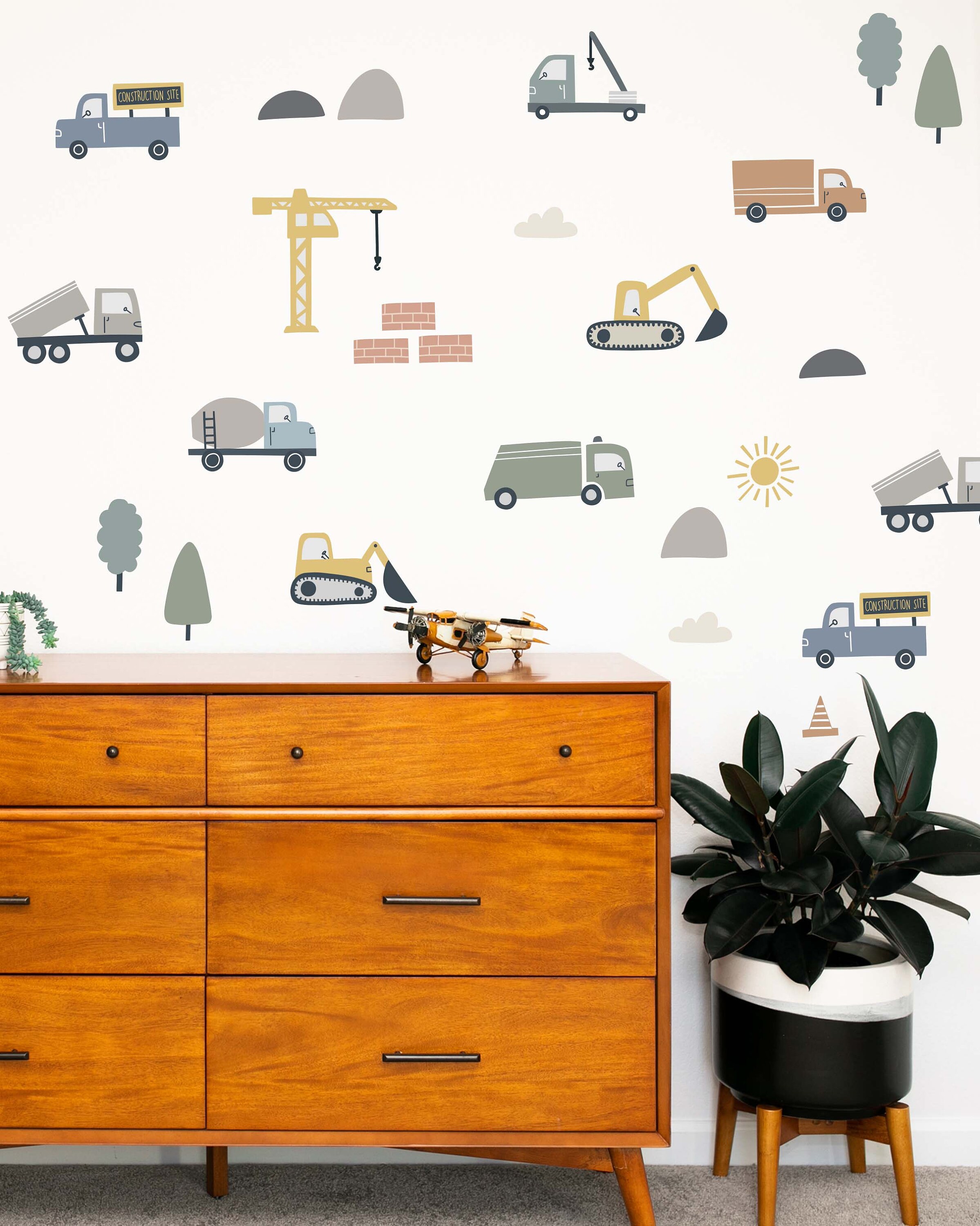 Pastel Vehicle Wall Decals Construction Wall Decals Car Wall - Etsy